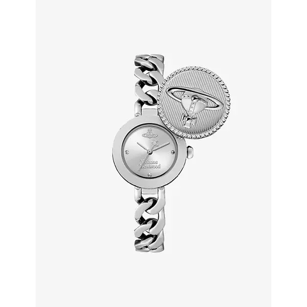 VIVIENNE WESTWOOD Orb Button Stainless Steel Watch - Silver