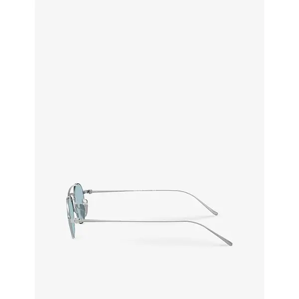 Giorgio Armani Oval Titanium Sunglasses - Silver