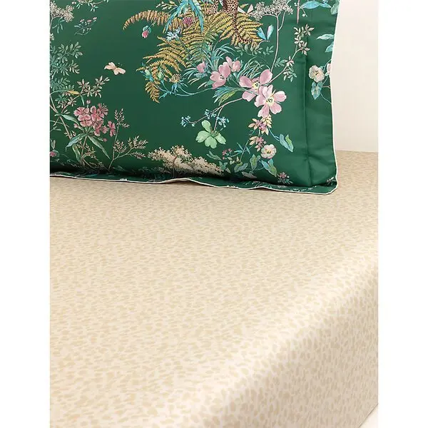 YVES DELORME Contes Leopard-print Cotton-sateen Fitted Sheet