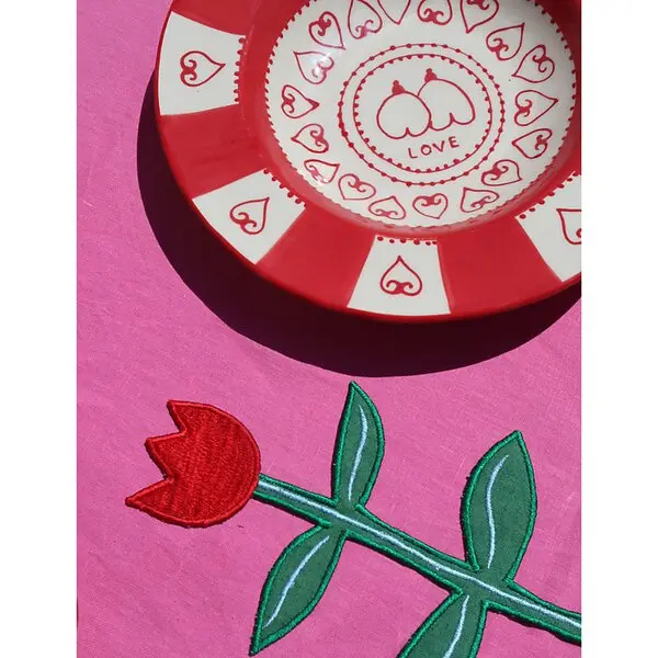 LAETITIA ROUGET Amour Stoneware Dinner Plate - Red