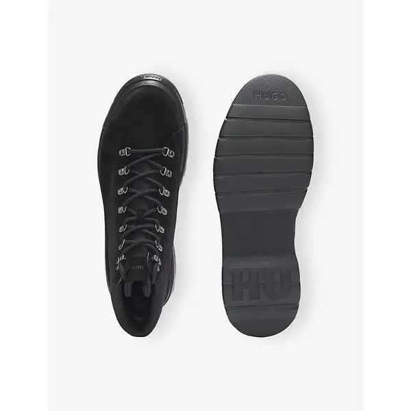 Hugo Lace-up Suede And Canvas High Top Boots