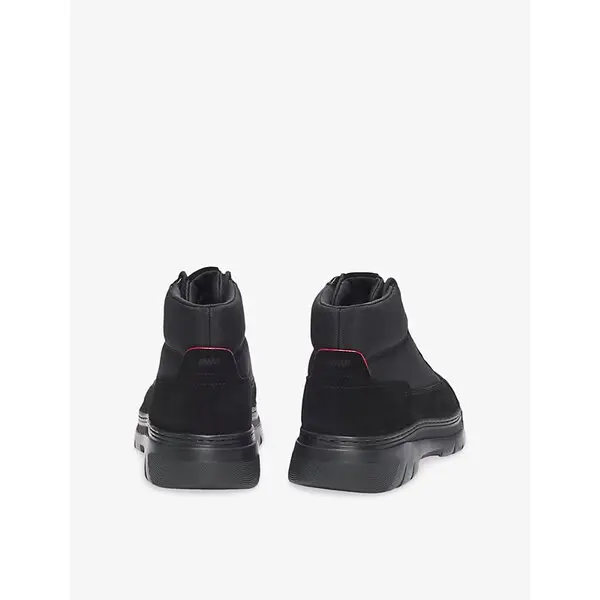 Hugo Lace-up Suede And Canvas High Top Boots
