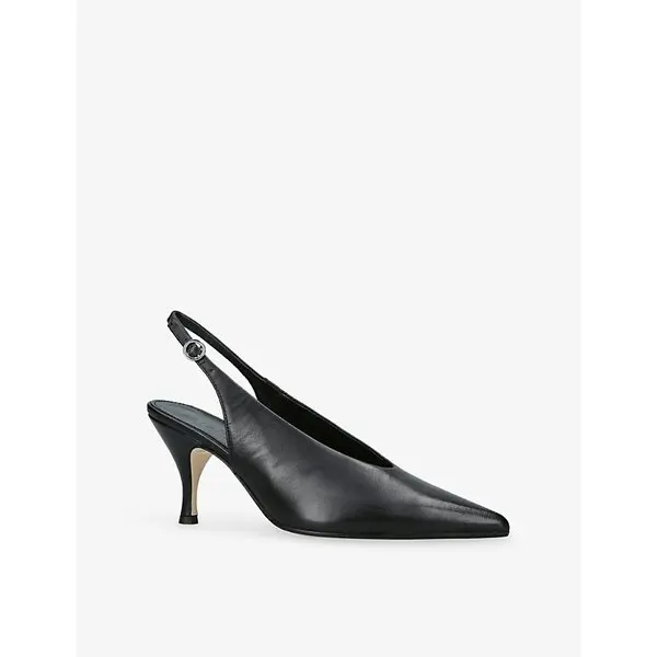 AeydĒ Carla 75 Leather Slingback Pumps - Black