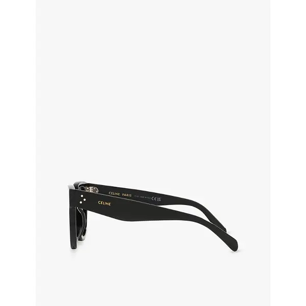 Celine Rectangle Frame Acetate Sunglasses - Black