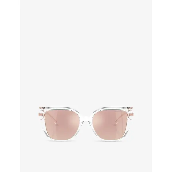 Michael Kors Square Frame Sunglasses With Logo Detail - Clear