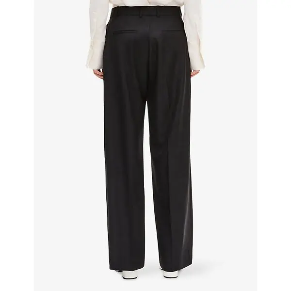 The Kooples Mid-rise Wool Wide-leg Trousers