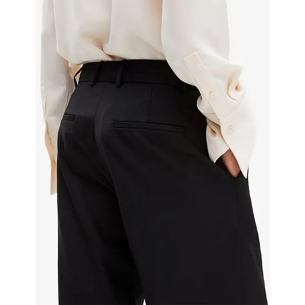 The Kooples Mid-rise Wool Wide-leg Trousers