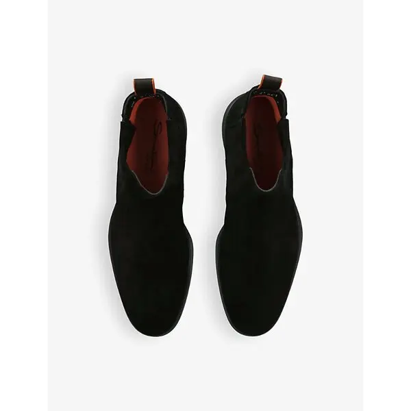 Santoni Suede Chelsea Boots - Black