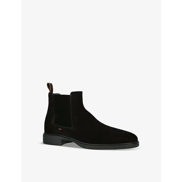 Santoni Suede Chelsea Boots - Black