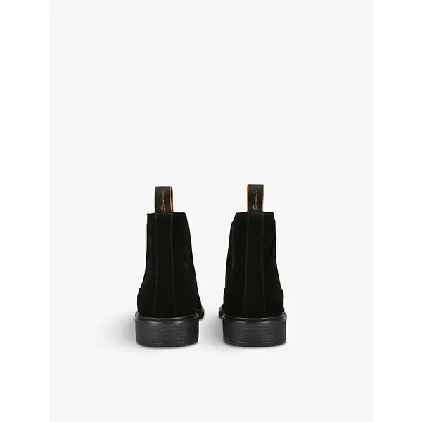 Santoni Suede Chelsea Boots - Black