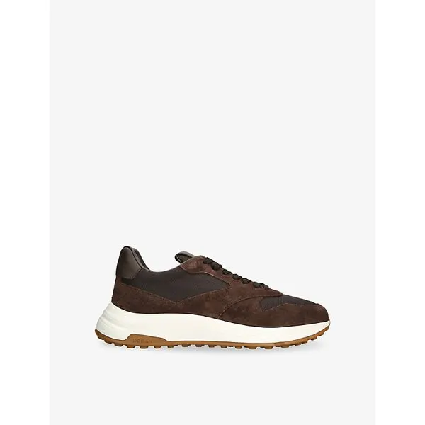 Hogan Hyperlight Suede And Mesh Trainers - Dark Brown