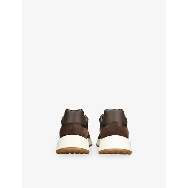 Hogan Hyperlight Suede And Mesh Trainers - Dark Brown