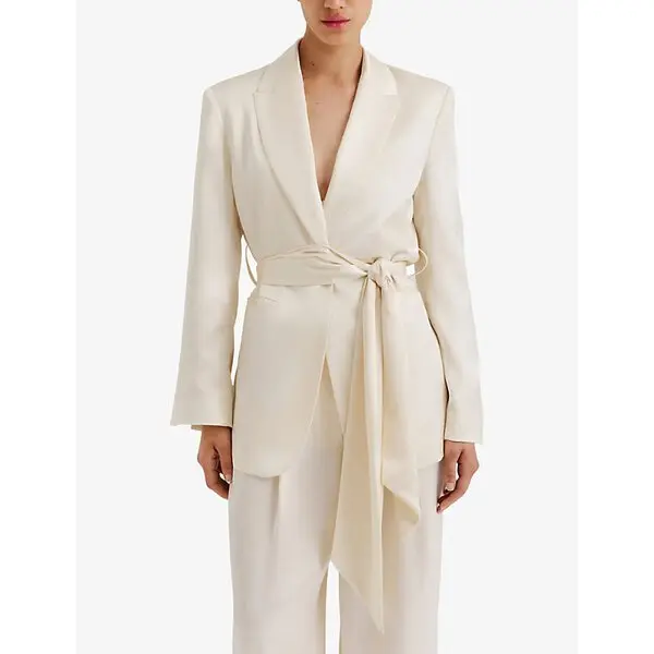 MALINA Liv Wrap Satin Blazer