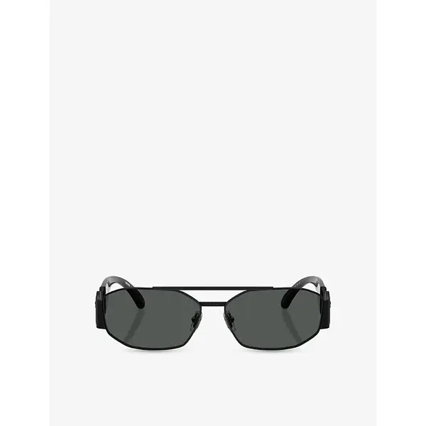 Versace Irregular-frame Metal Sunglasses - Black