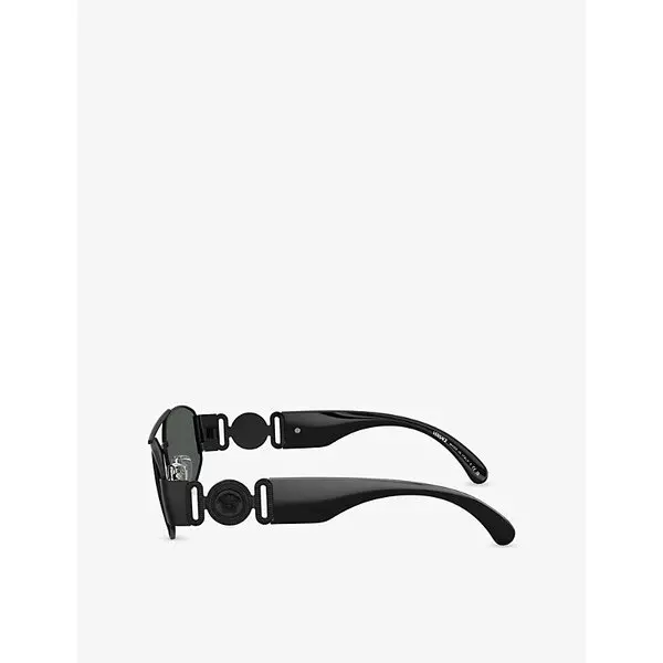 Versace Irregular-frame Metal Sunglasses - Black