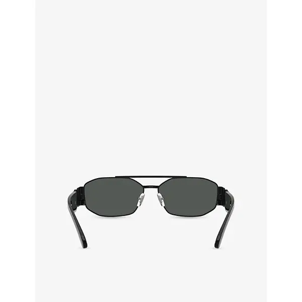 Versace Irregular-frame Metal Sunglasses - Black