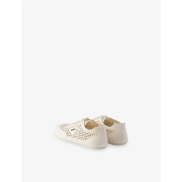 Prada Crochet Lace-up Trainers - Neutral