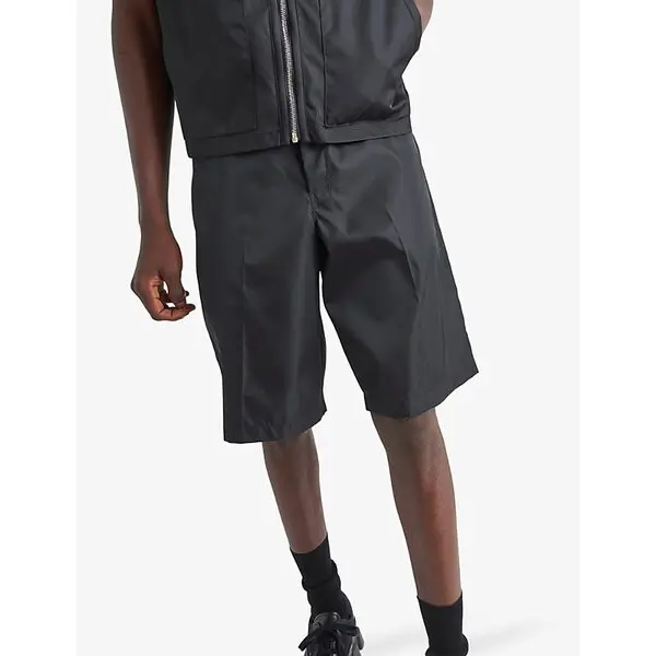 Prada Bermuda Plaque Nylon Shorts
