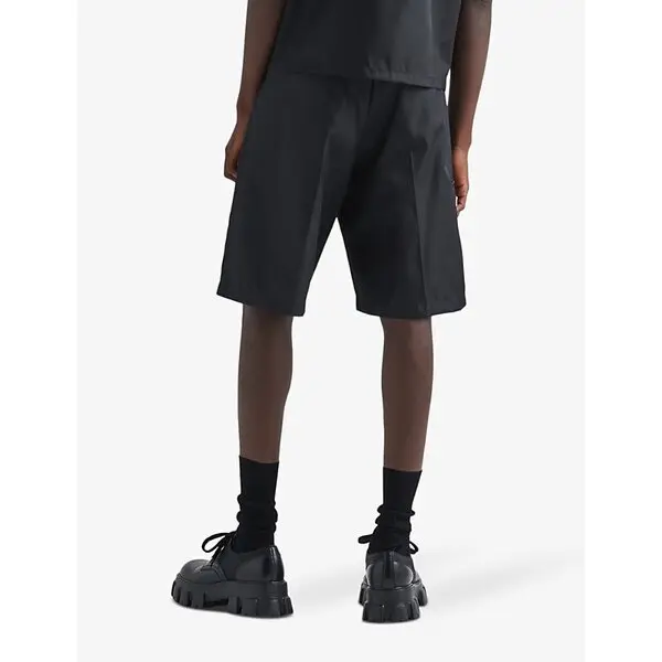 Prada Bermuda Plaque Nylon Shorts