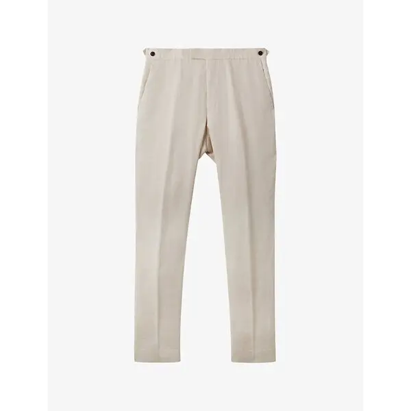 REISS Kin Pressed-crease Slim-fit Linen Trousers