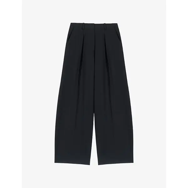 Maje Belted High Rise Balloon Leg Trousers - Black