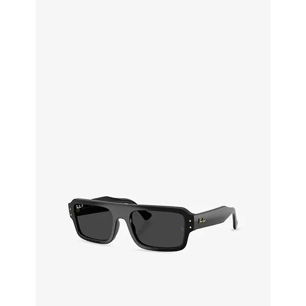 Ray-ban Rectangle-frame Acetate Sunglasses - Black