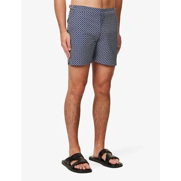 Orlebar Brown Bulldog Patterned Swim Shorts With Waist Adjusters