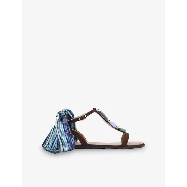 Carvela Sorrento Gem Embellished Faux-leather Sandals - Brown