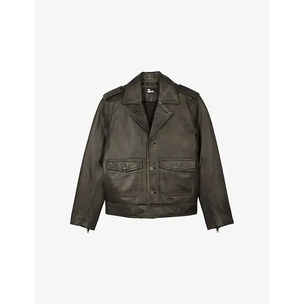 The Kooples Side-pocket Zipped-cuff Leather Jacket