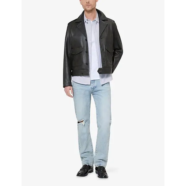 The Kooples Side-pocket Zipped-cuff Leather Jacket