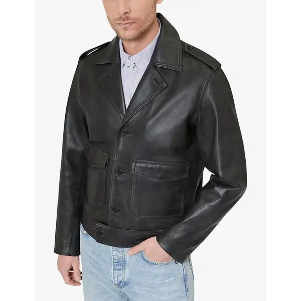 The Kooples Side-pocket Zipped-cuff Leather Jacket