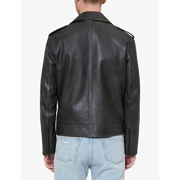 The Kooples Side-pocket Zipped-cuff Leather Jacket