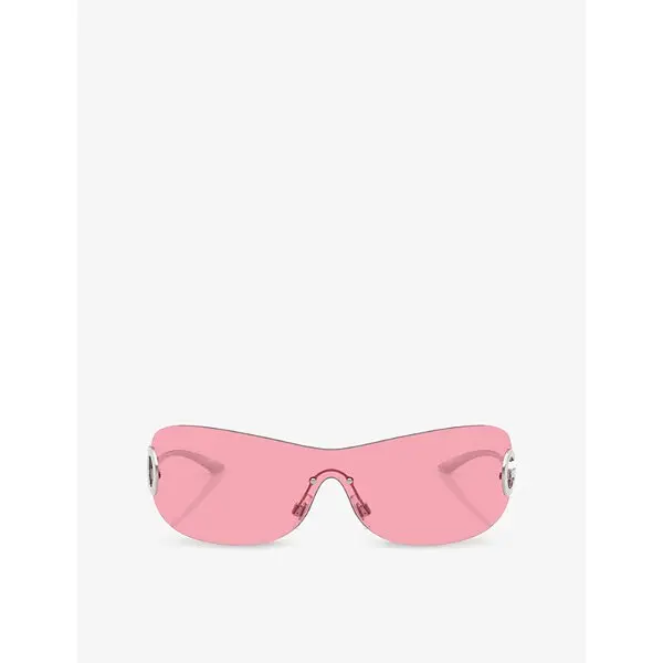 Dolce & Gabbana Shield-frame Metal Sunglasses - Silver