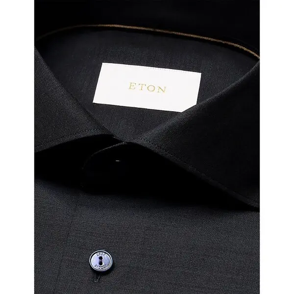 Eton Solid Contemporary-fit Merino-wool Shirt