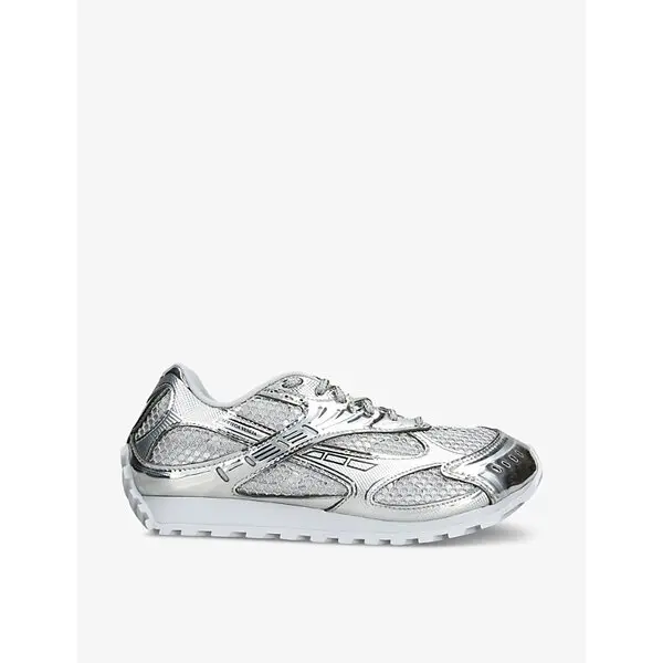 Bottega Veneta Orbit Metallic Panel Trainers - Silver