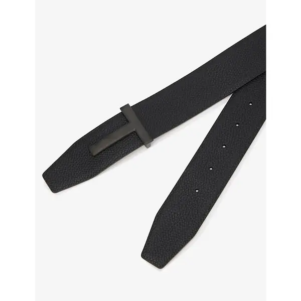 TOM FORD Reversible Leather Belt With Brand Plaque