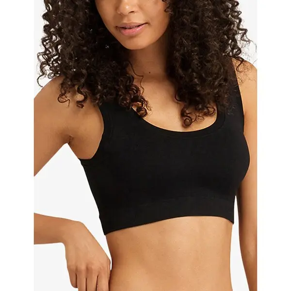 Hanro Touch Feeling Padded Crop Stretch-woven Top - Black