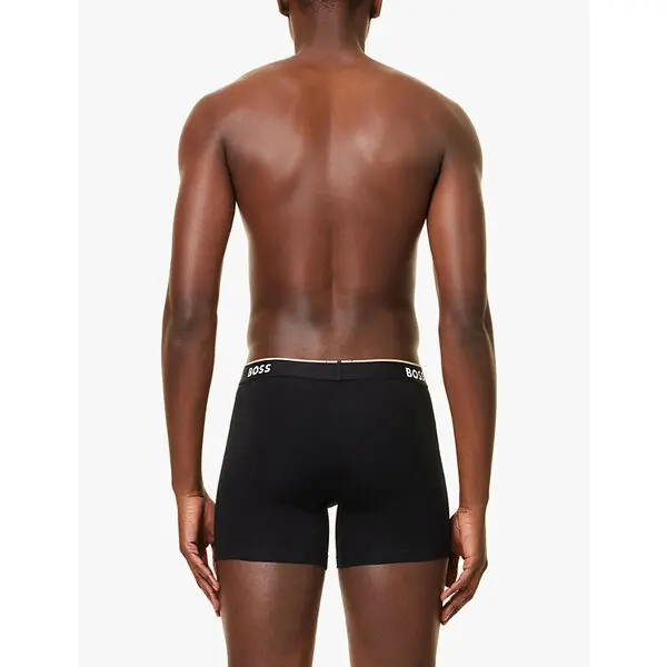 BOSS Branded Waistband Stretch-cotton Boxer Briefs