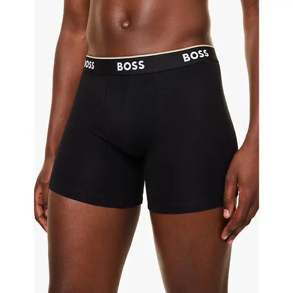 BOSS Branded Waistband Stretch-cotton Boxer Briefs