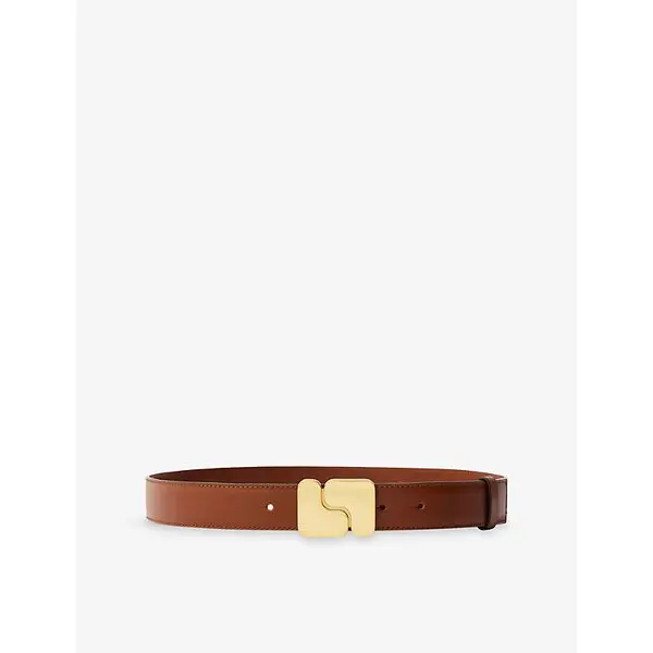 Soeur Ninon Logo Buckle Leather Belt - Brown