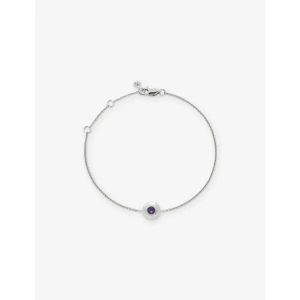 Monica Vinader Sterling And Amethyst Chain Bracelet - Silver