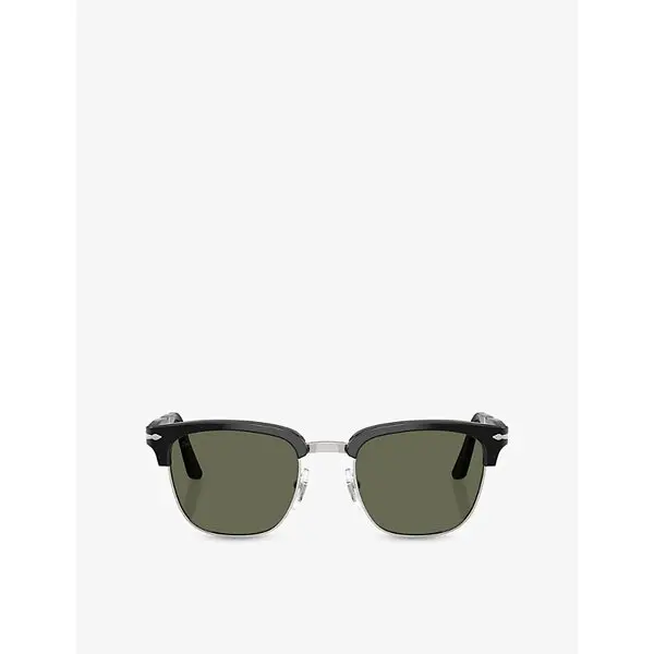 Persol Po3375s Polarised Square-frame Acetate Sunglasses - Black