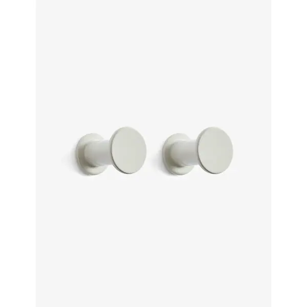 HAY Bolt Round Wall Hooks Pack Of Two - Light Grey