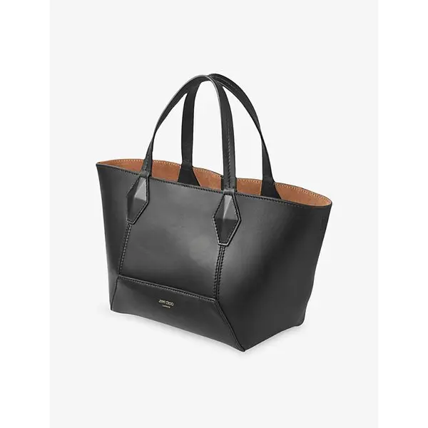 JIMMY CHOO Diamond Logo-embossed Leather Tote Bag
