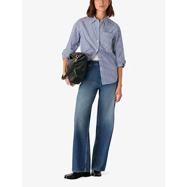 Whistles Striped Relaxed-fit Cotton Shirt