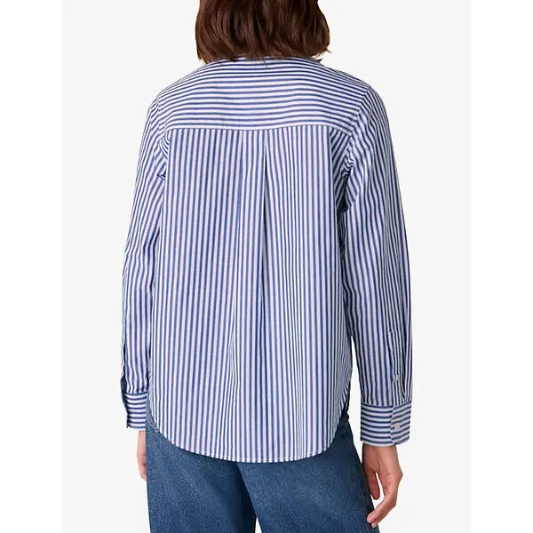 Whistles Striped Relaxed-fit Cotton Shirt