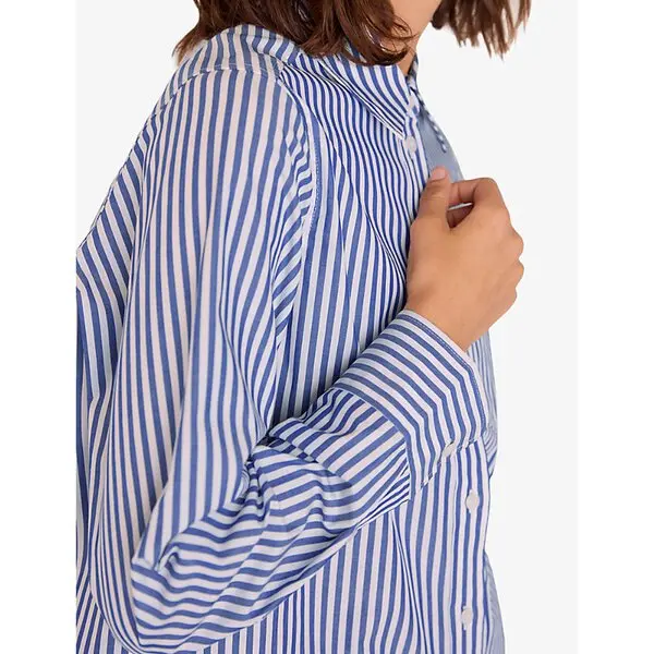 Whistles Striped Relaxed-fit Cotton Shirt