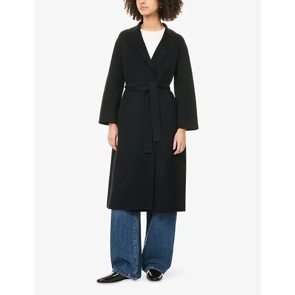 Max Mara Belted Wool Coat - Black