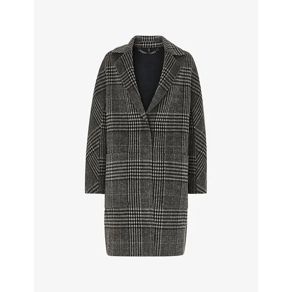 Whistles Cassie Double Face Check Wool-blend Coat - Multi-coloured