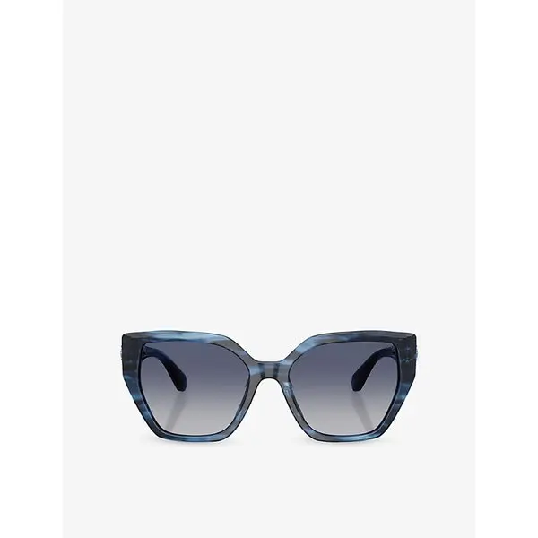 SWAROVSKI Irregular Frame Acetate Sunglasses - Blue